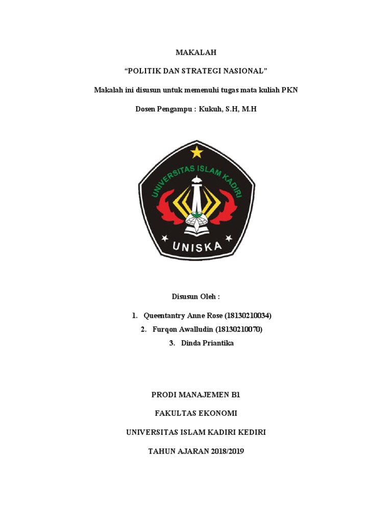 Makalah Politik Dan Strategi Nasional Pdf 
