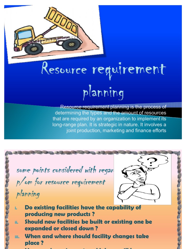 Resource requirement Planning (1) | Business Plan | Competition