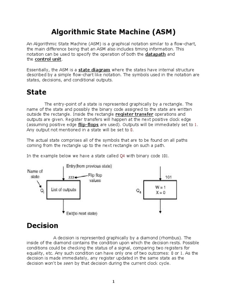 Algorithmic State Machine (ASM) : Unit | PDF | Computer Programming | Computer Science