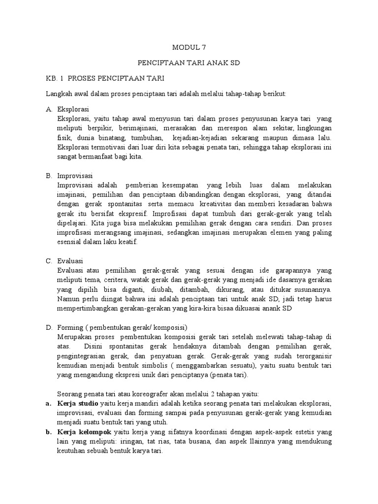 Modul 7 KB 1pendidikan Seni | PDF | Pengembangan Diri | Sains & Matematika