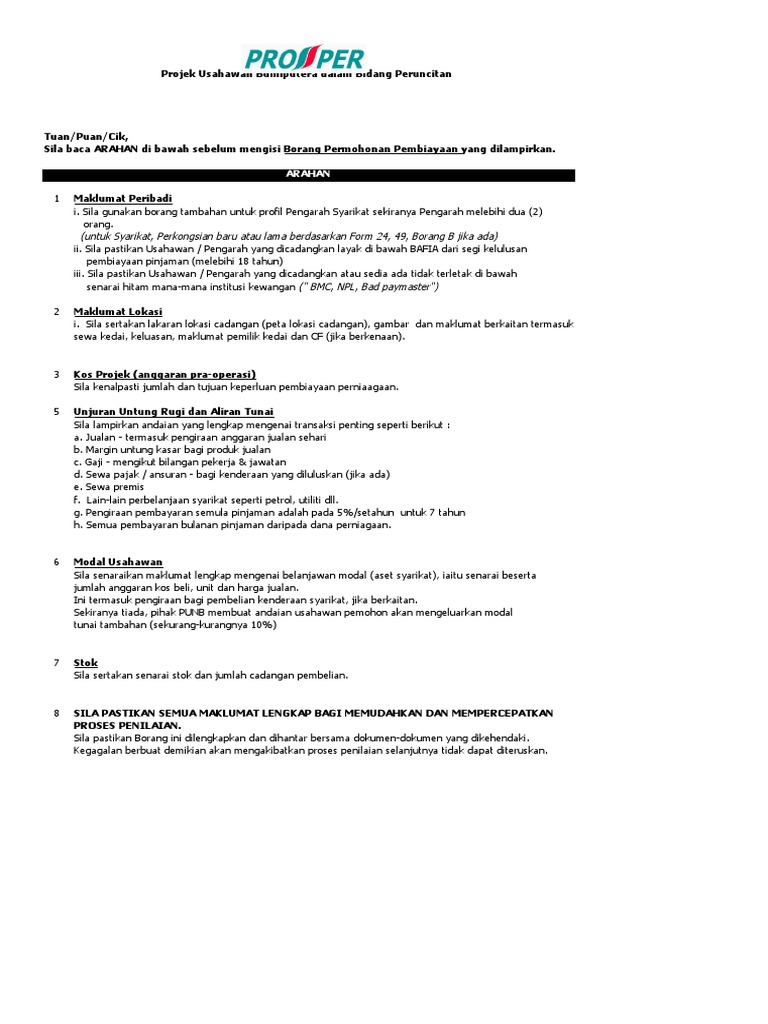 Format Rancangan Perniagaan | PDF
