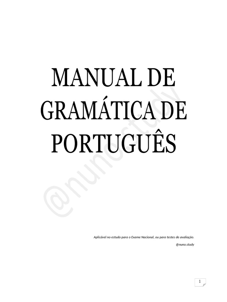 Manual de Gramática de Português | PDF | Assunto (gramática) | Pronome