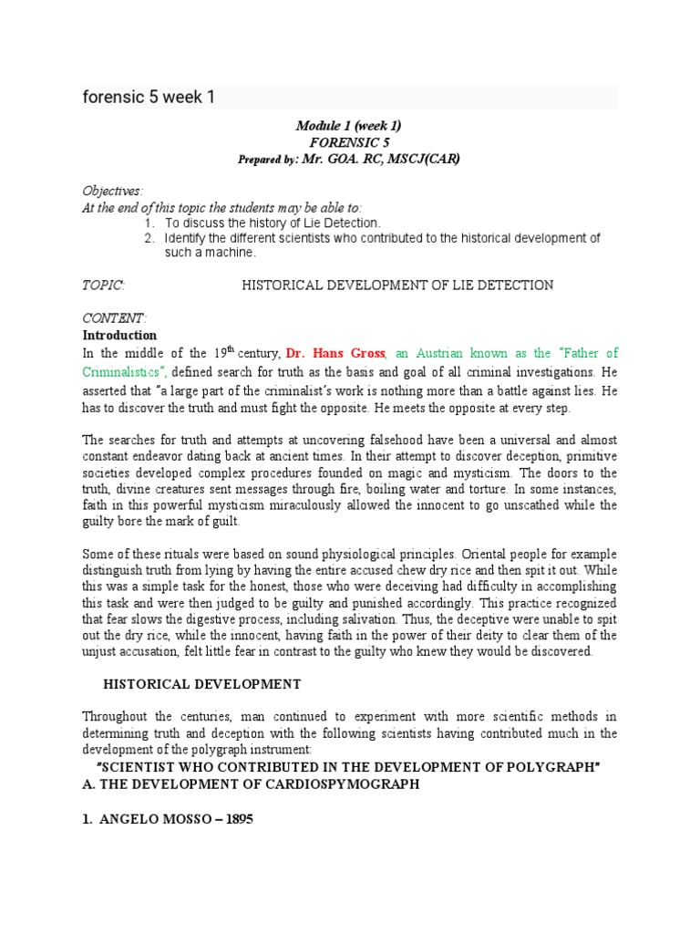 Forensic 5 Module 1 Diodos | PDF | Polygraph