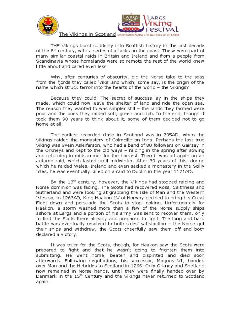 Teacher Notes Viking Village | PDF | Vikings | Scotland