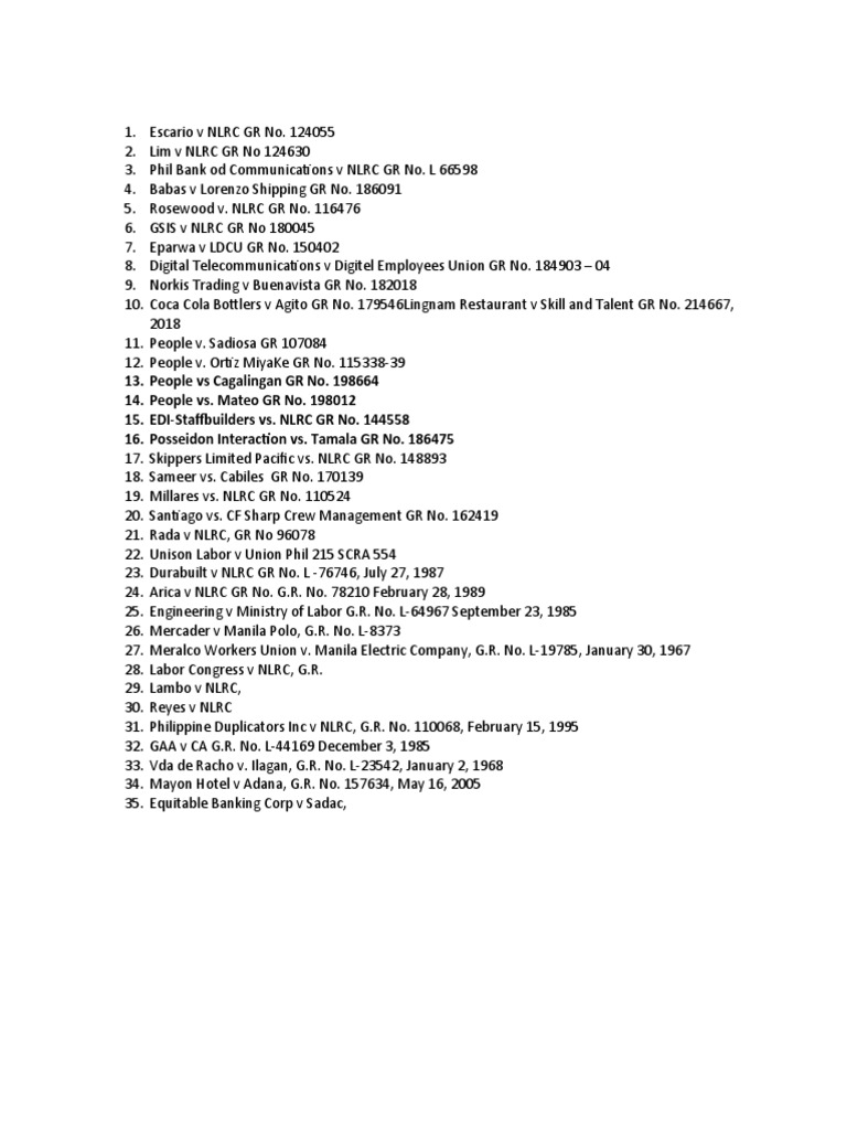 Cases | PDF | Employment | Labour Law