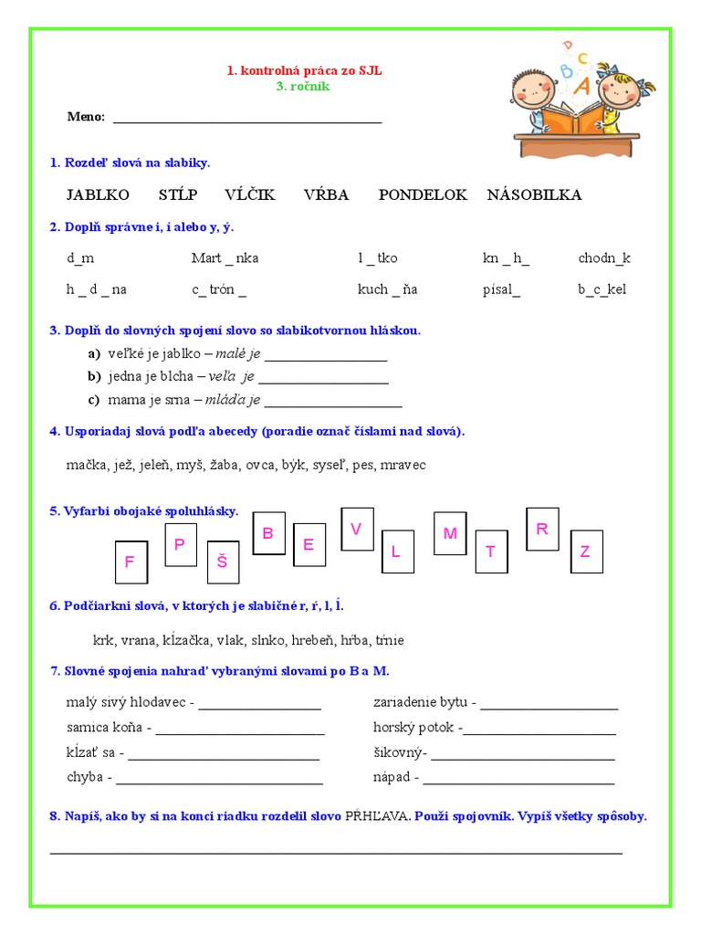 1. Písomná Práca Zo SJL 3. Ročník | PDF