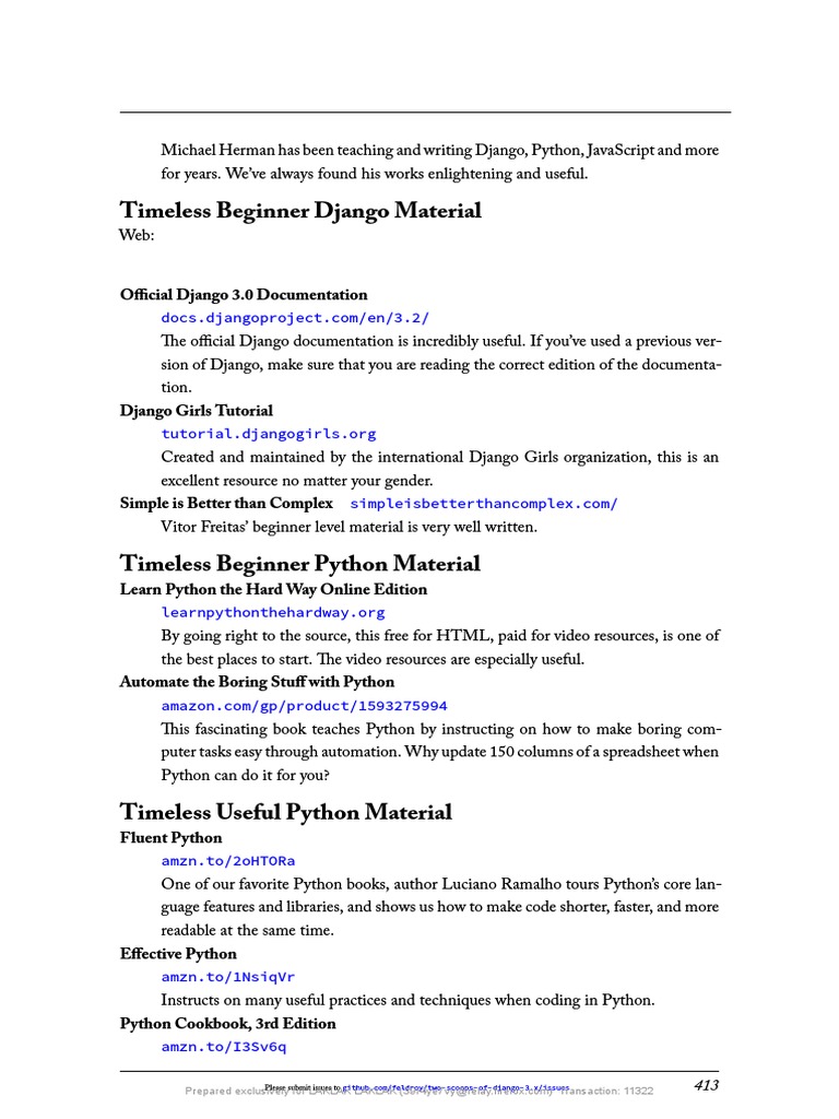 Two Scoops of Django 3.x by Daniel Audrey Feldroy (451-485) | PDF ...
