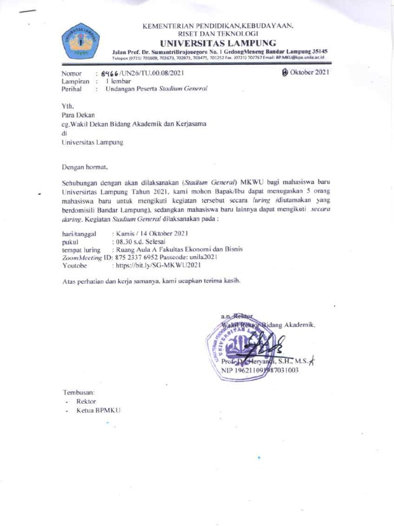 Undangan Peserta Stadium General | PDF