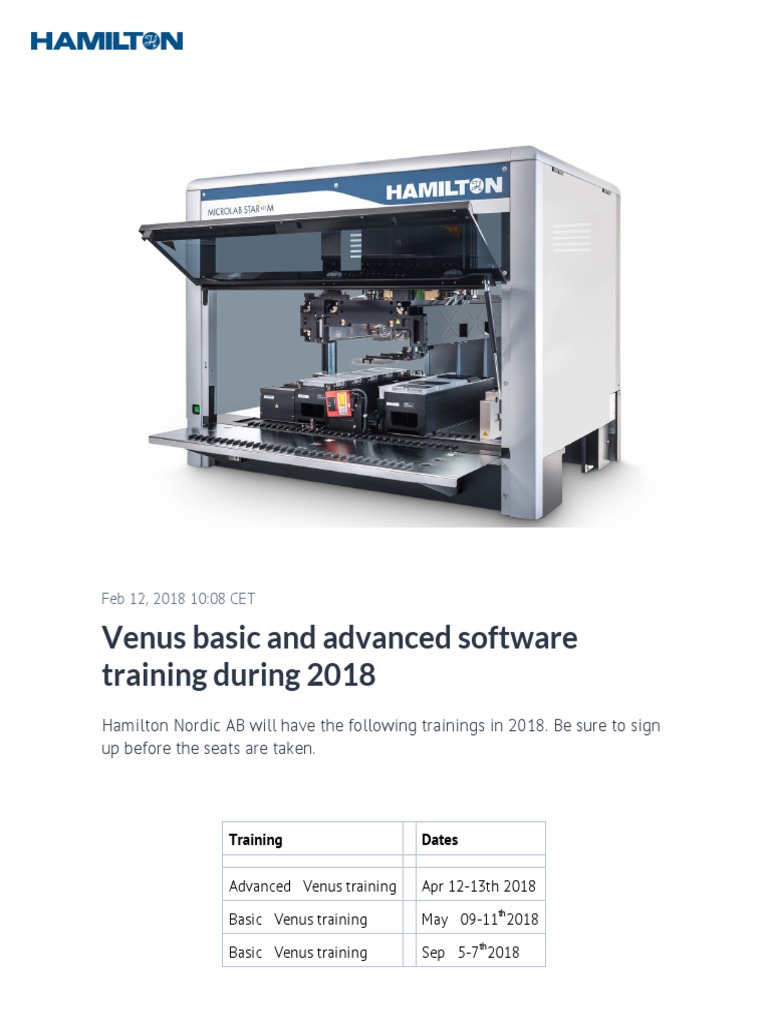 Venus Basic and Advanced Software Training During 2018 | PDF | Business