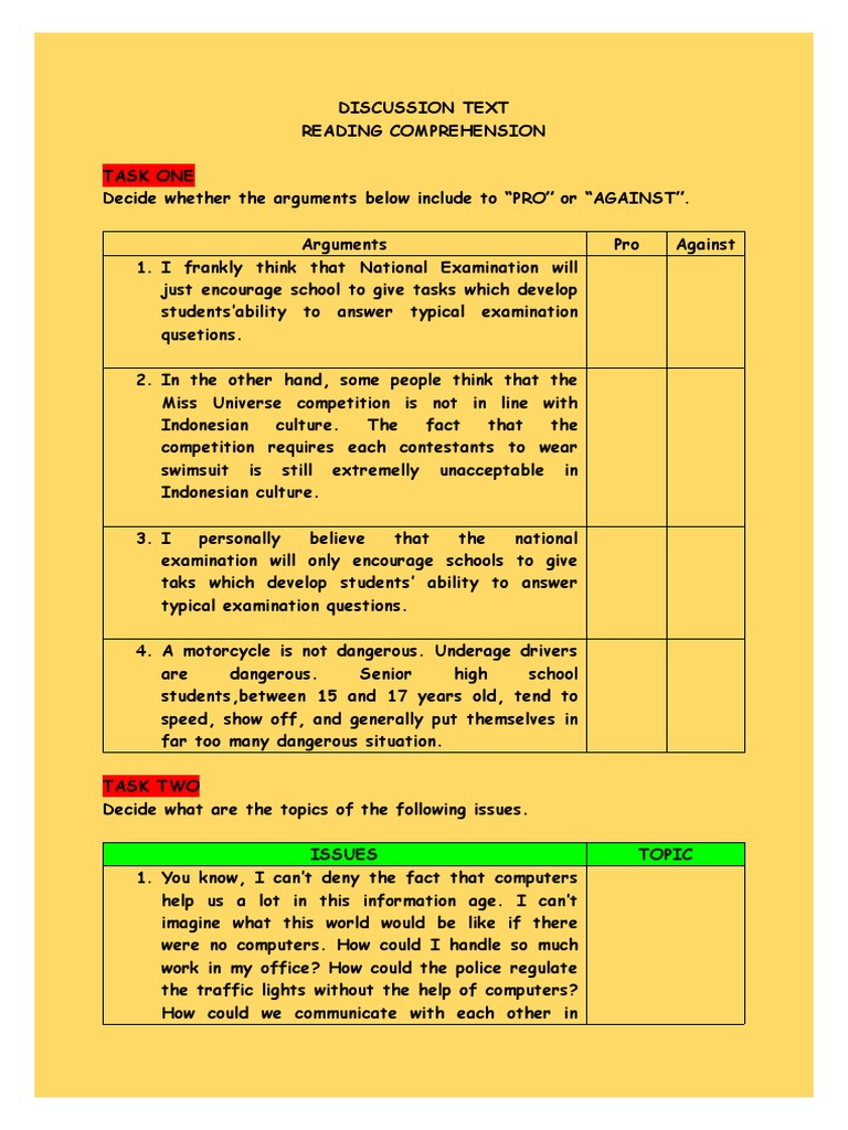 DISCUSSION TEXT Worksheet | PDF | Hacker Culture | Communication