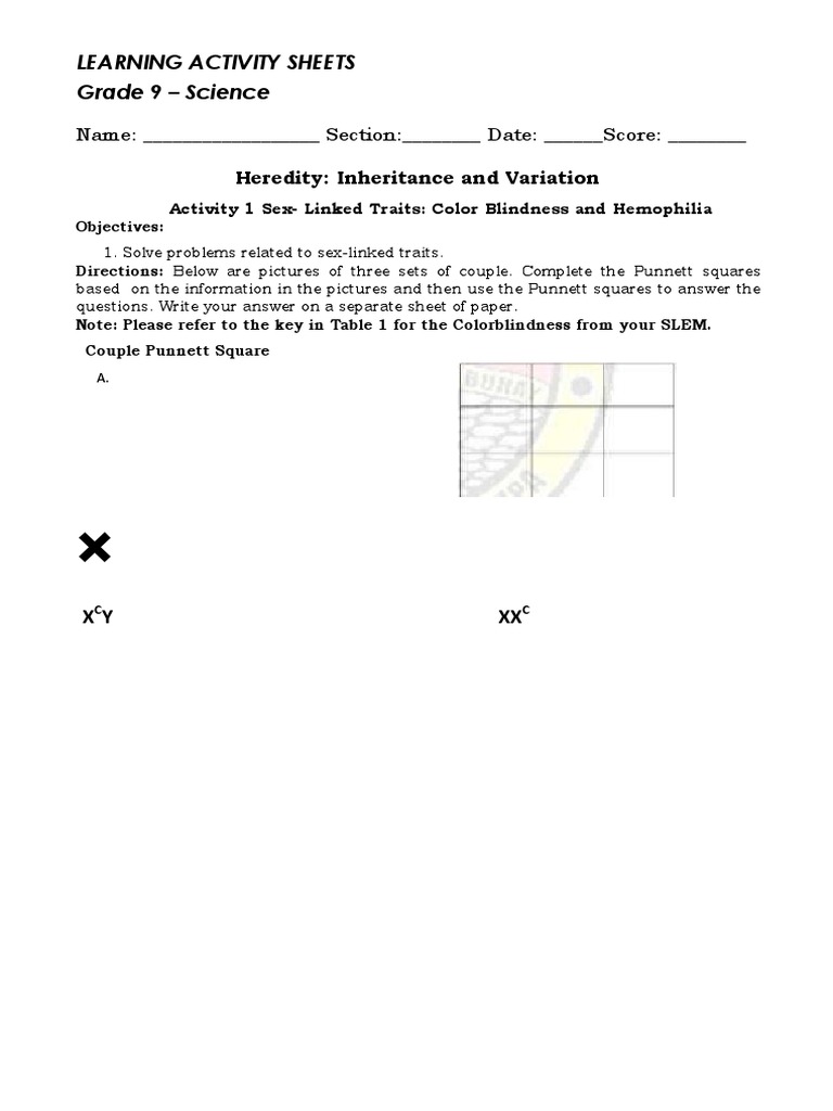 Grade 9 Science: Heredity & DNA Activities | PDF | Dna | Nucleotides