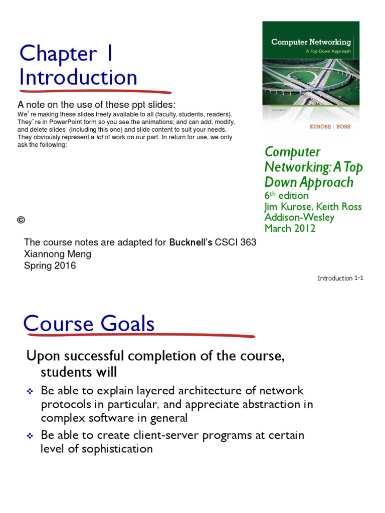 Compu Networking Top Down Approach 1st Chapters | PDF | Computer ...