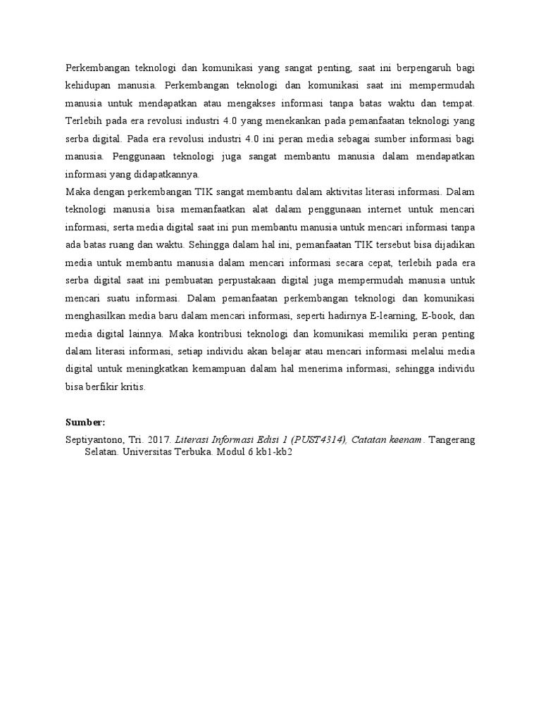 Diskusi 5 Literasi Informasi | PDF