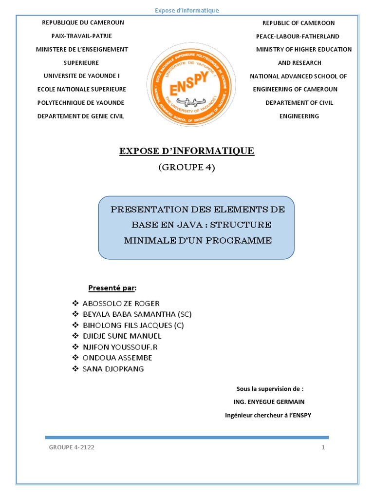 Expose Groupe 4 Final | PDF | Classe (informatique) | Java (Langage de ...