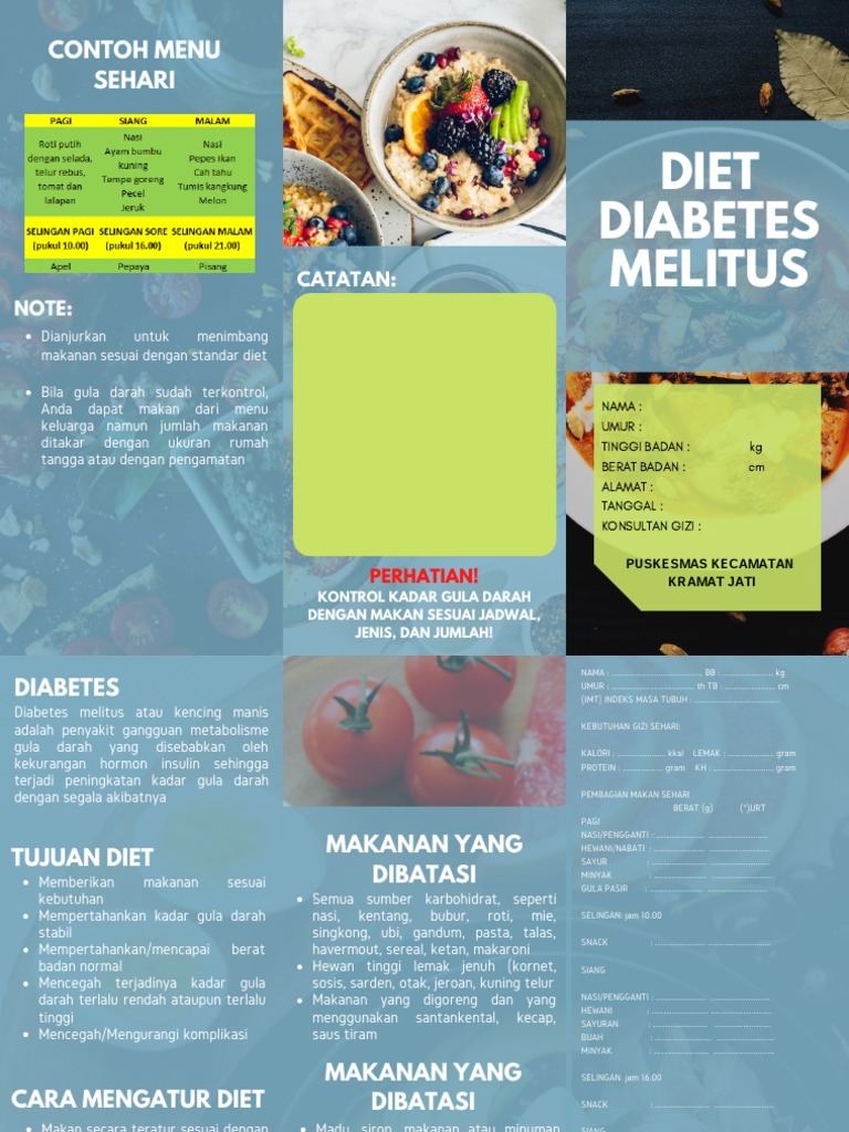 Leaflet Diet Diabetes | PDF