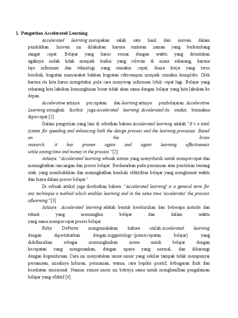 Pengertian Accelerated Learning | PDF