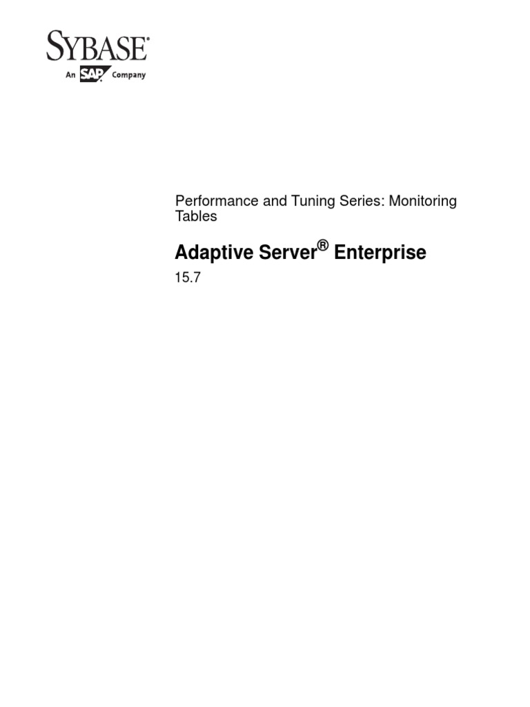 Adaptive Server Enterprise: Performance and Tuning Series: Monitoring ...
