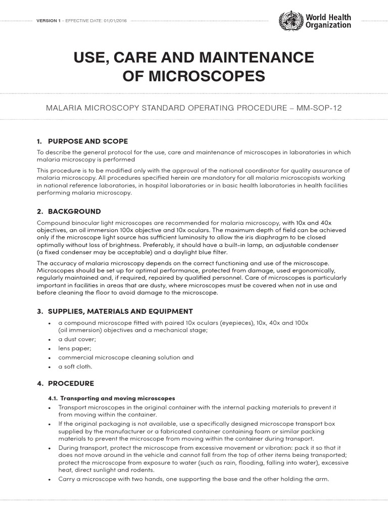 Microscope Care and Maintenance Guide | PDF | Microscopy | Microscope
