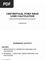 Centrifugal Pump Head Loss Calculation | PDF