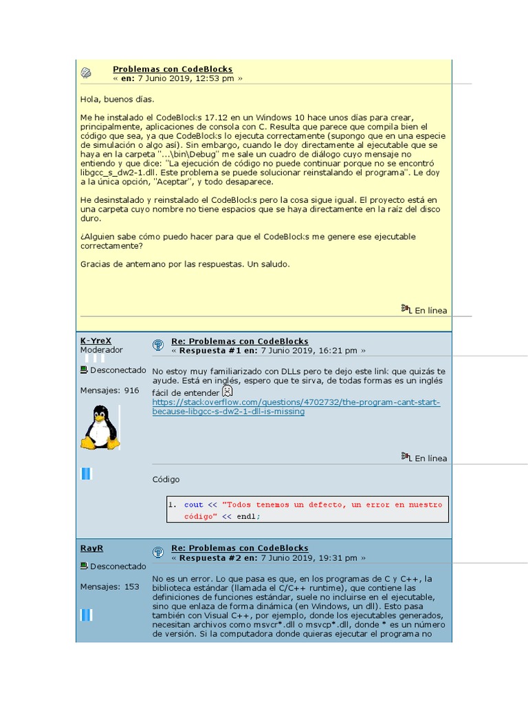 Problemas Con CodeBlocks | PDF | C ++ | Plataformas de computación