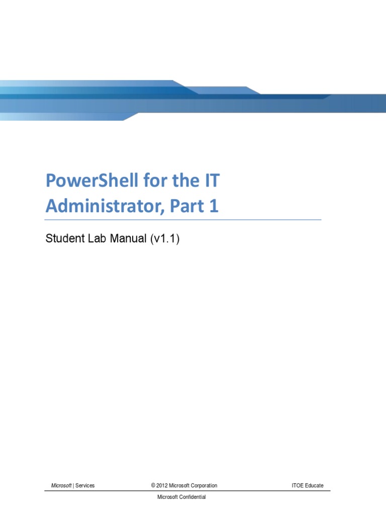 Powershell For The It Administrator, Part 1: Student Lab Manual (V1.1) | PDF | Windows Registry ...