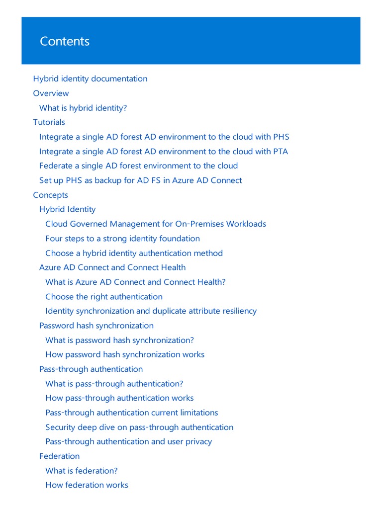 Hybrid Identity Documentation | PDF | Active Directory | Hyper V