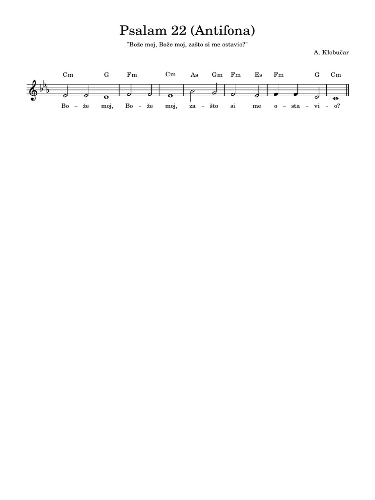 Psalam 22 (Bože Moj, Bože Moj, Zašto Si Me Ostavio) | PDF