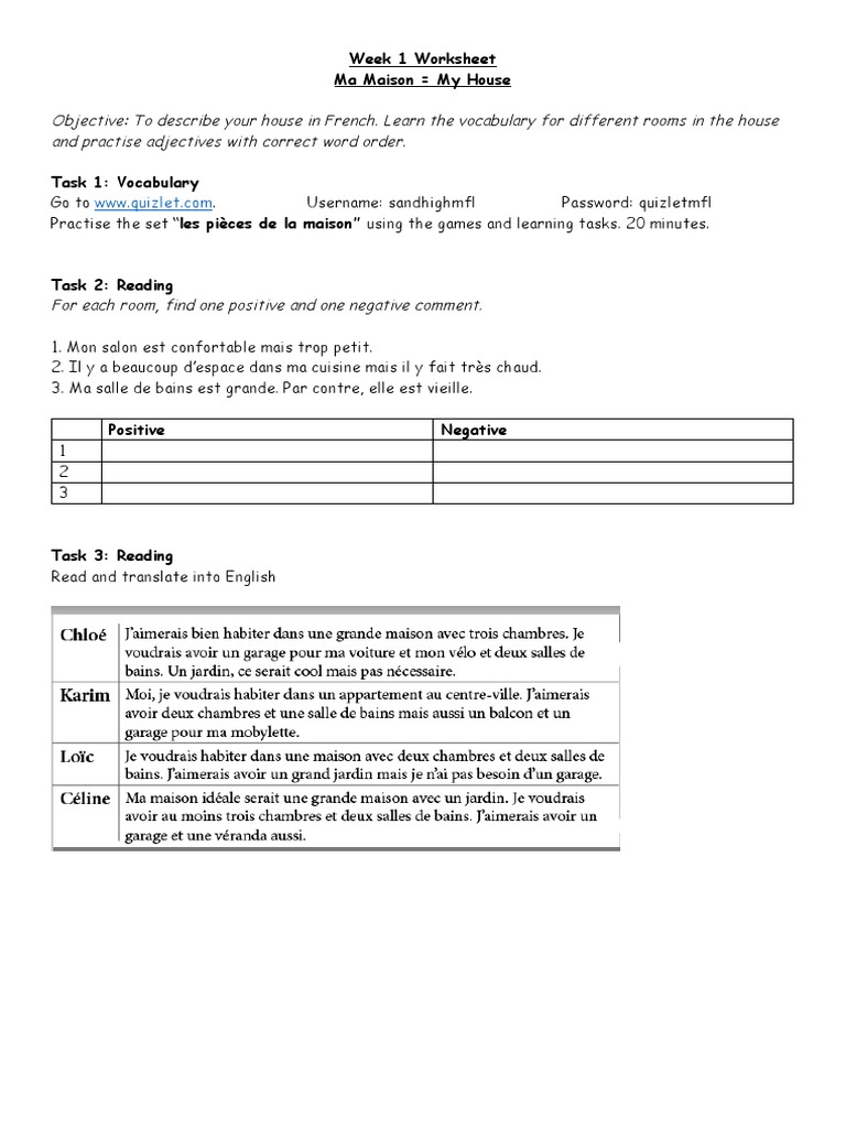 French House and Home Descriptions | PDF | Linguistics