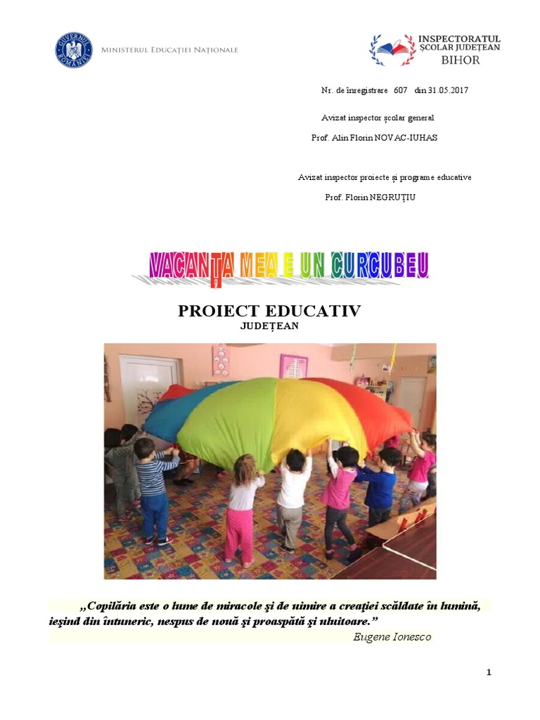 Proiect Gradinita de Vara | PDF