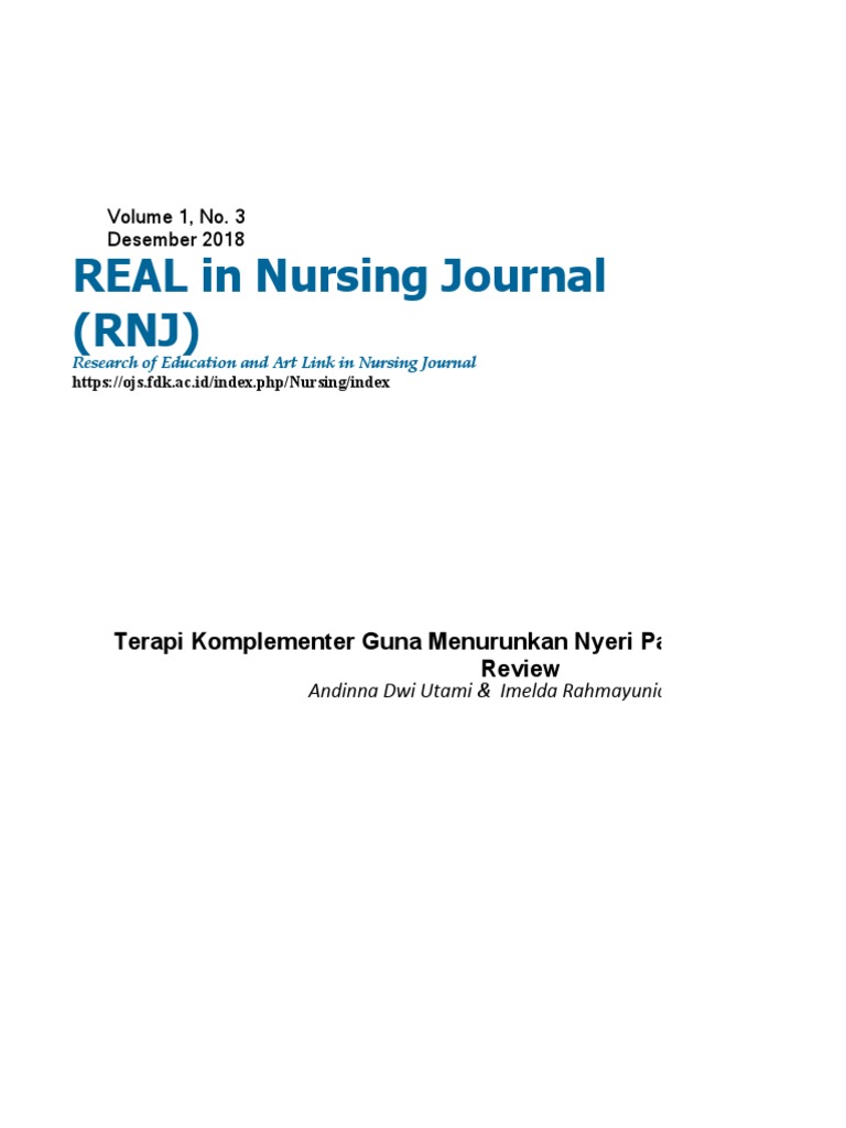 REAL in Nursing Journal (RNJ) : Volume 1, No. 3 Desember 2018 | PDF ...