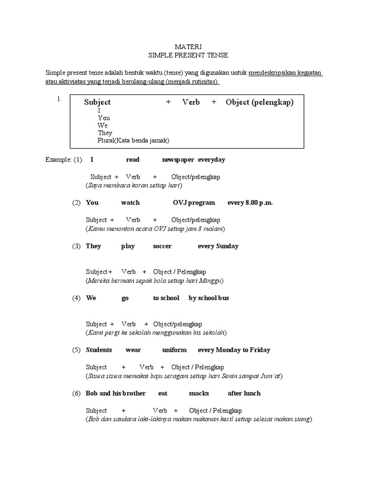 Materi Simple Present Tense | PDF