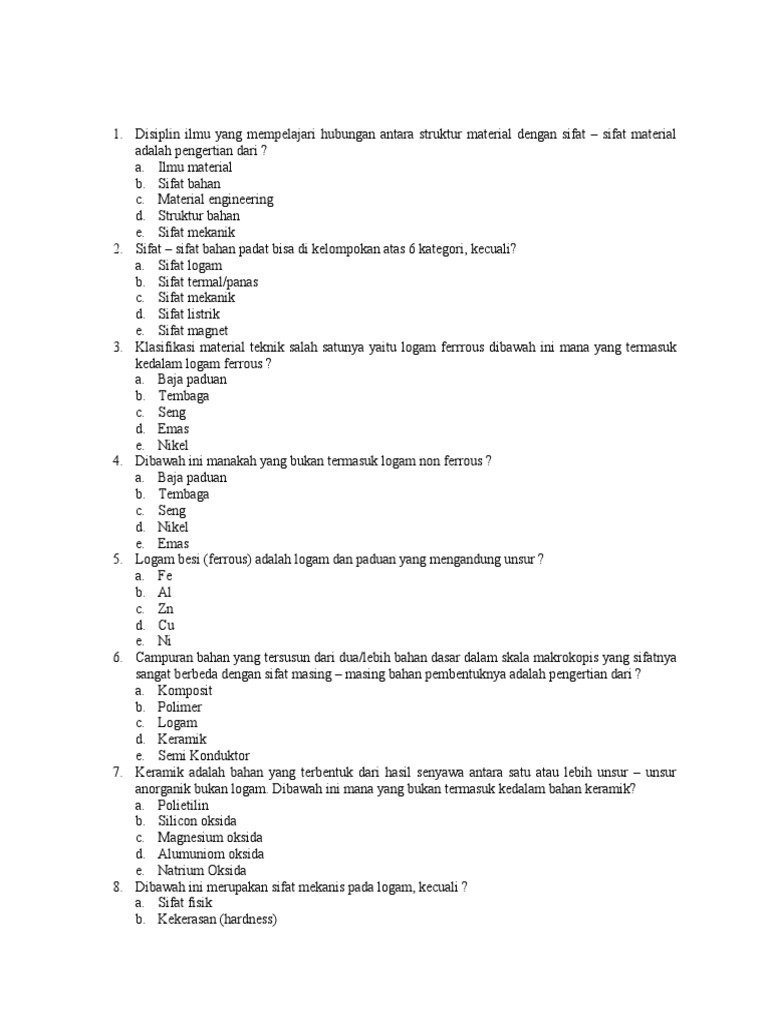 Soal Ulangan Dasar Perancangan Teknik Mesin Kls X Pdf