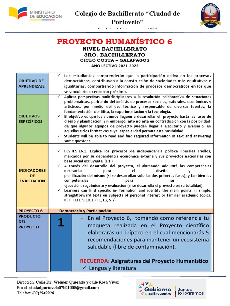 3ro. Bgu Proyecto Humanistico-6 | PDF | Deuda | Petróleo