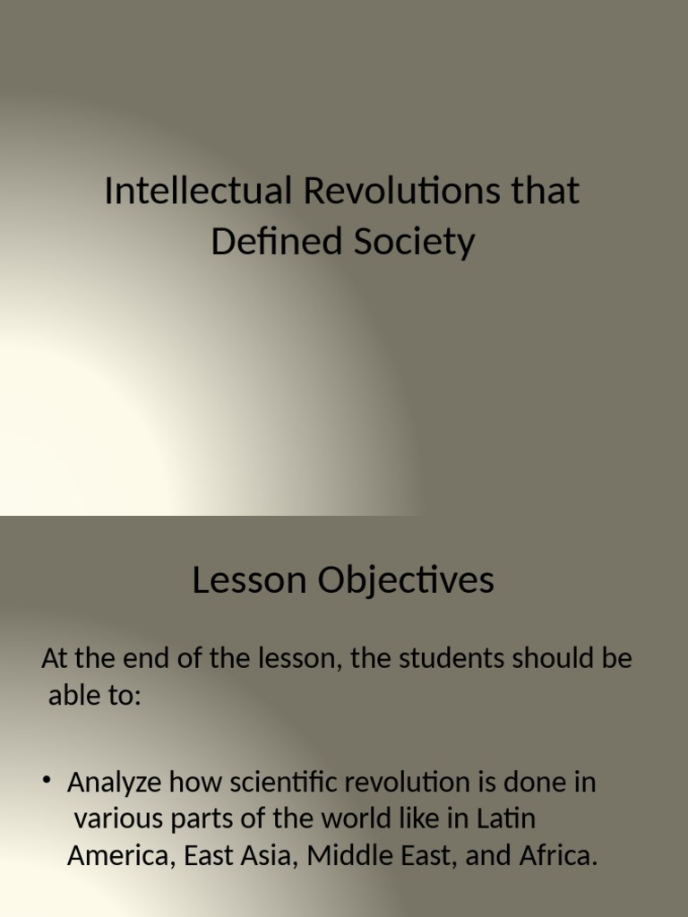 STS - WEEK 2 (Intellectual Revolutions That Defined Society) | PDF ...