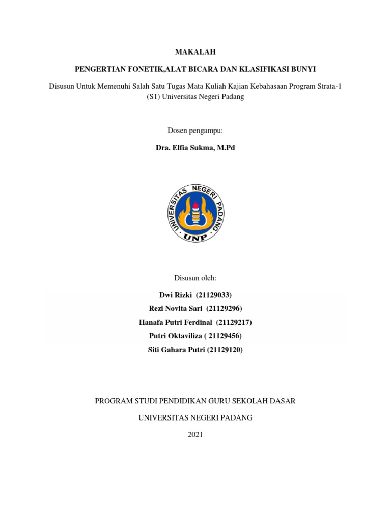 Makalah Kel.2 Fonetik | PDF | Seni & Disiplin Bahasa | Kajian Bahasa Asing