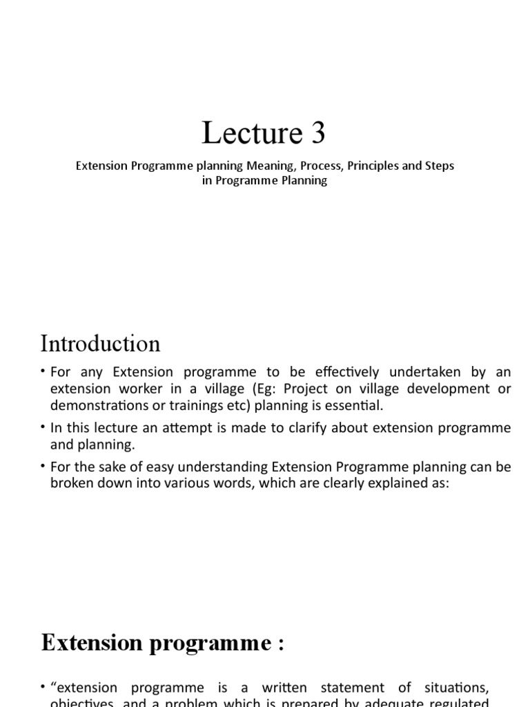 Extension Programme Planning Meaning, Process, Principles and Steps in ...