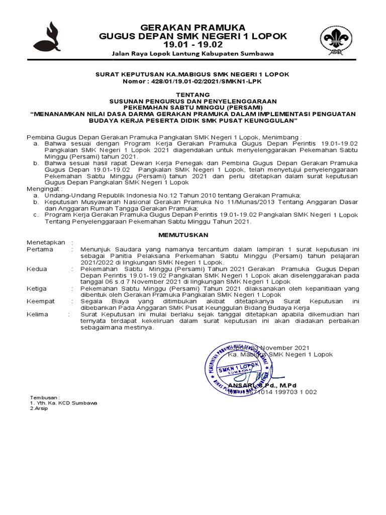 SK PANITIA PERSAMI Ok | PDF