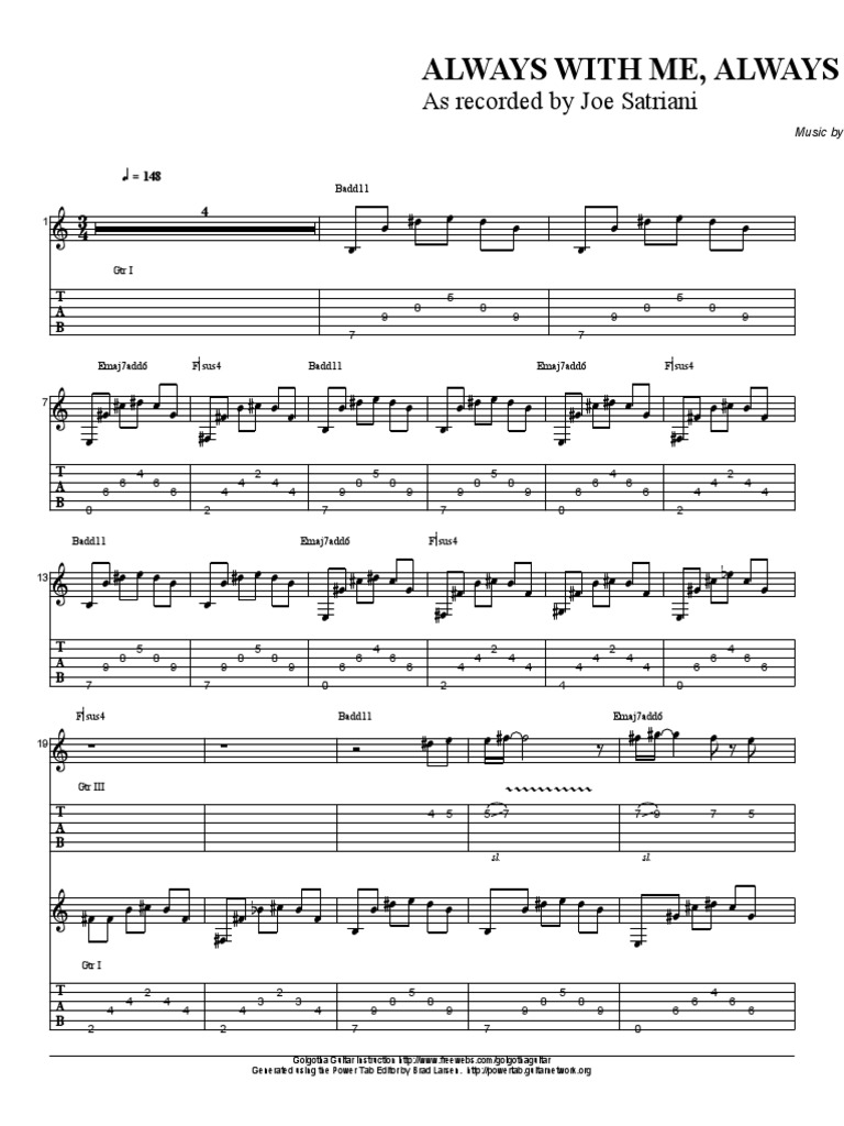 Always With Me, Always With You: Music by Joe Satriani | PDF