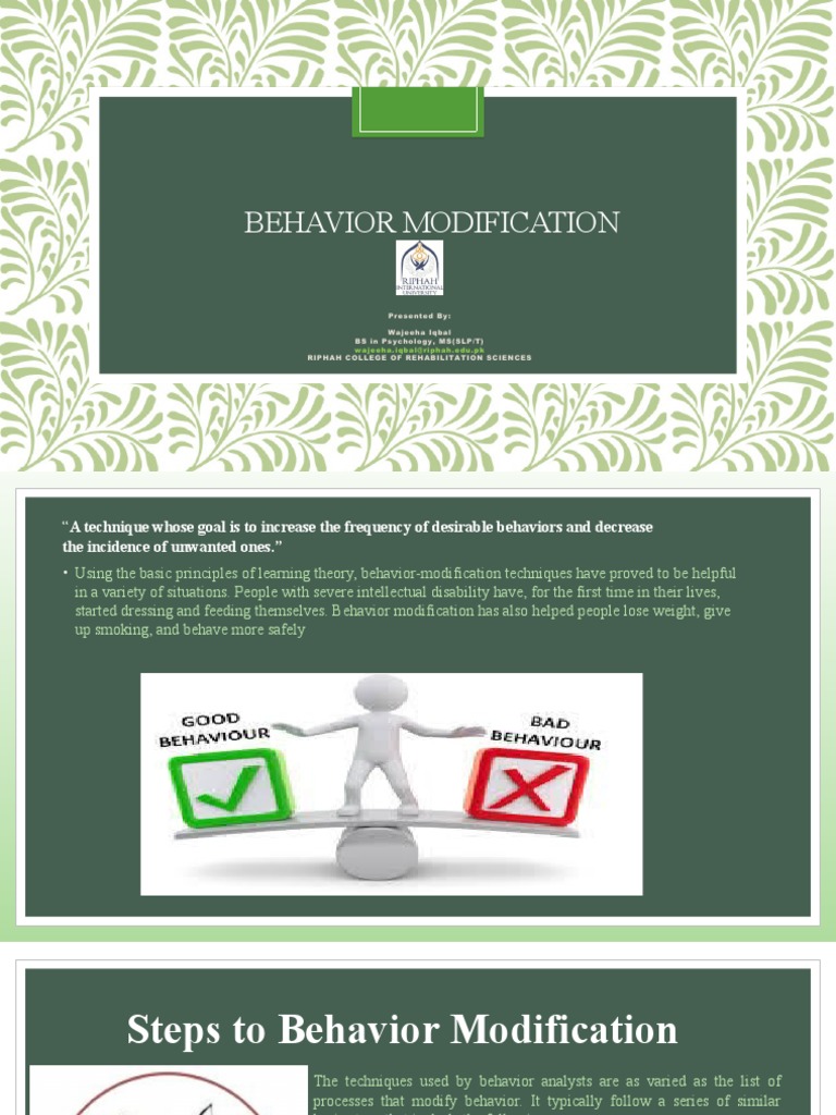 Behavior Modification | PDF | Reinforcement | Punishments