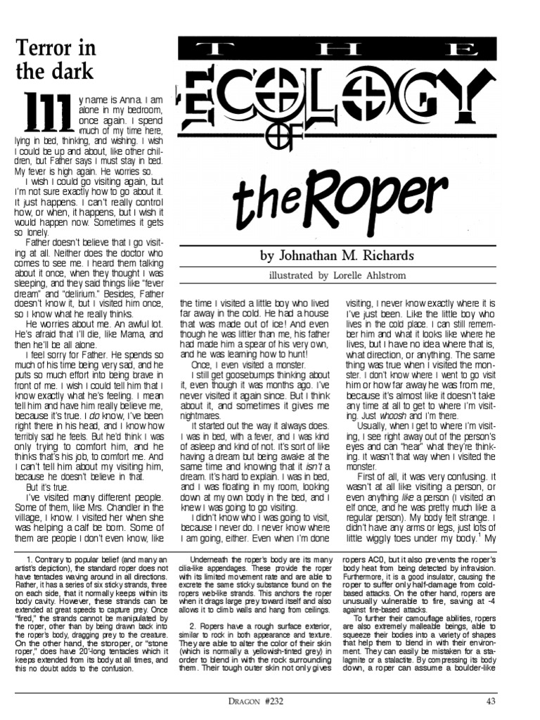 Dragon #232 - The Ecology of The Roper | PDF | Elf (Dungeons & Dragons ...