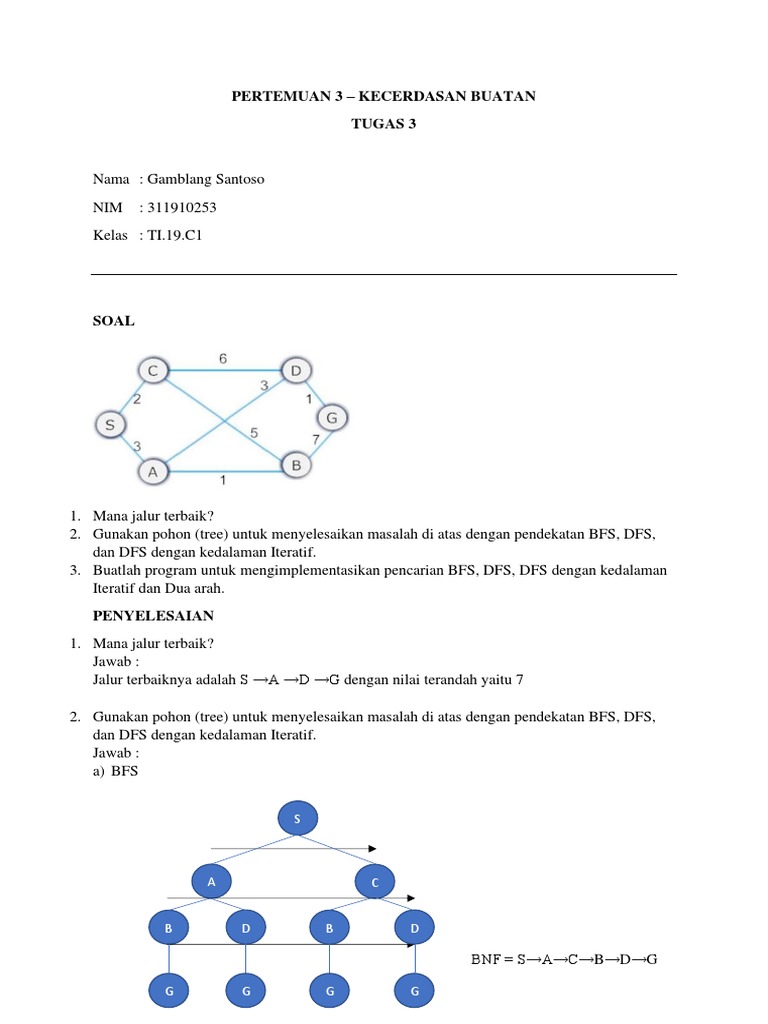 Implementasi Algoritma BFS dan DFS | PDF