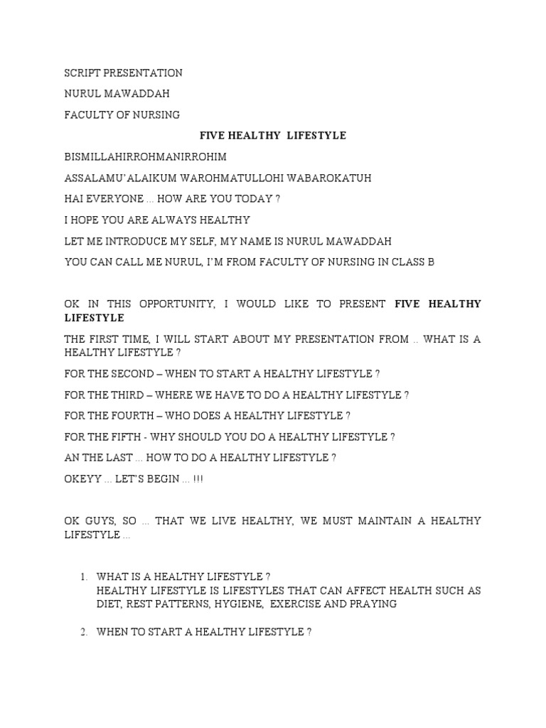 Script Presentation | PDF | Foods | Diet & Nutrition