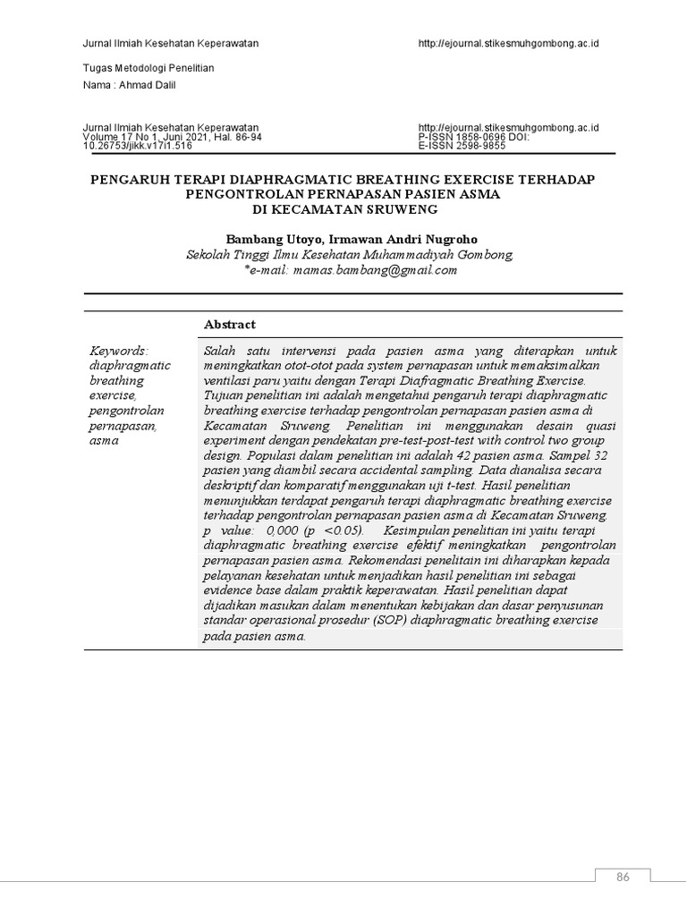 Terapi Pernapasan Asma Efektif | PDF
