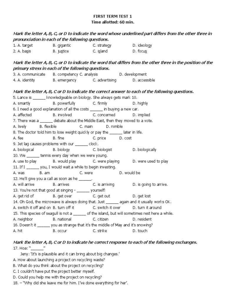 First Term Test 1 Time Allotted: 60 Min | PDF | Black Friday (Shopping)