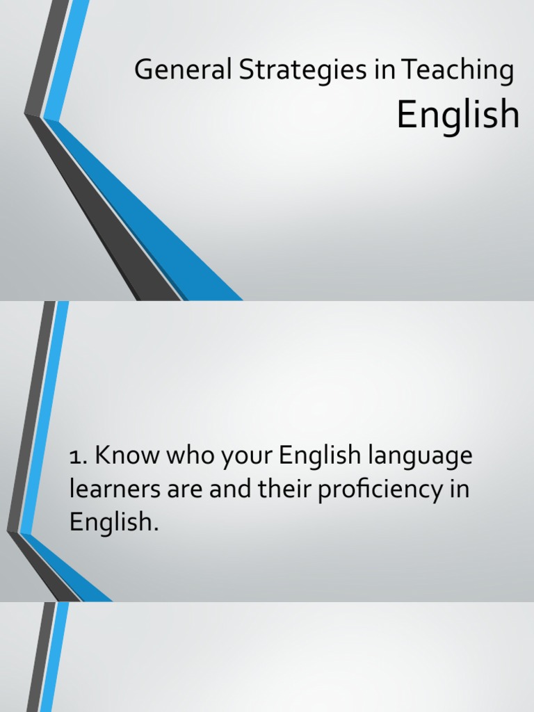 General Strategies in Teaching English | PDF