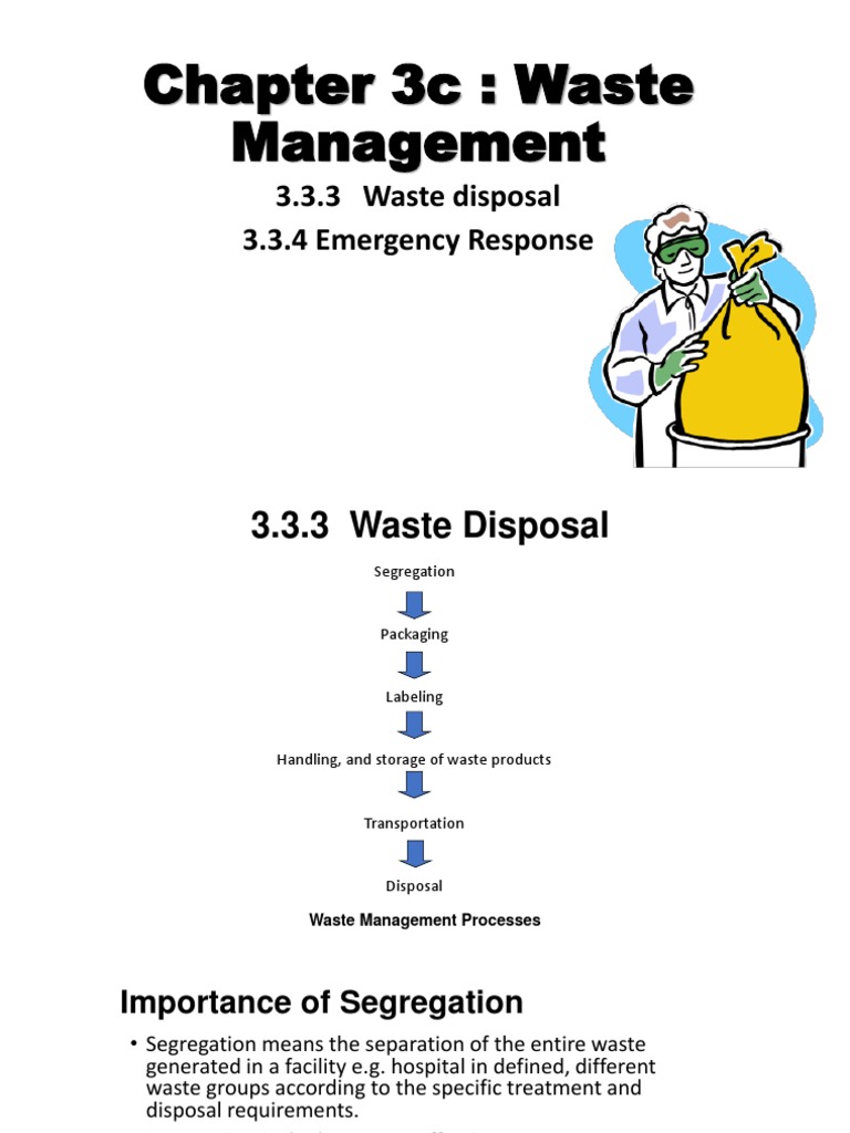 Chapter 3c: Waste Management: 3.3.3 Waste Disposal 3.3.4 Emergency ...
