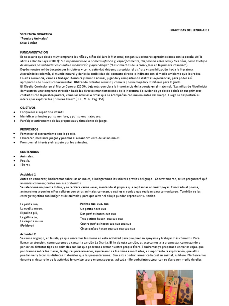 Secuencia Didactica Poesia Maternal | PDF | Poesía