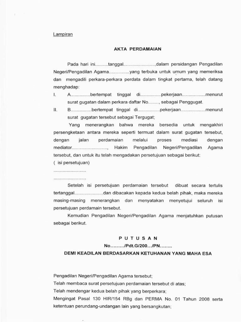 Lamp Akta Perdamaian | PDF