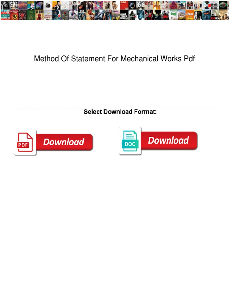 Method Statement for Mechanical Works PDF | PDF | Risk Assessment ...