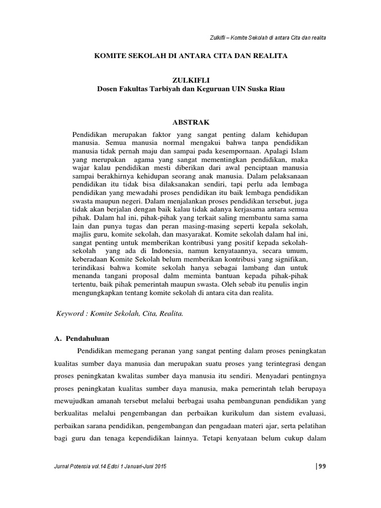 ID Komite Sekolah Di Antara Cita Dan Realit | PDF
